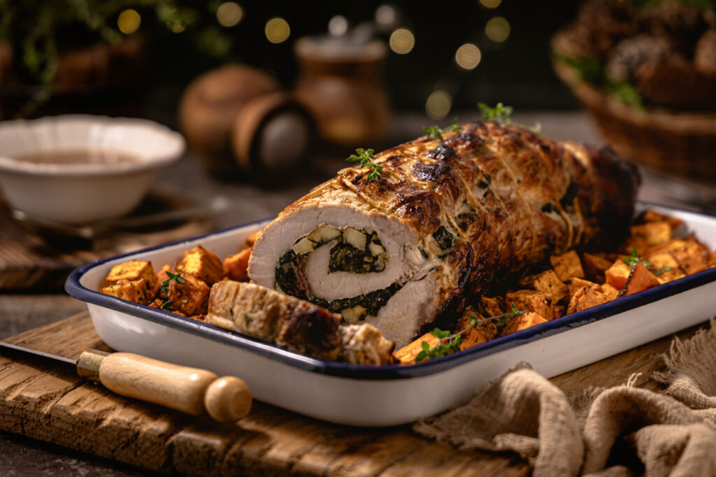 Lombo de porco recheado com maçã e bacon | Luís Miguel Costa